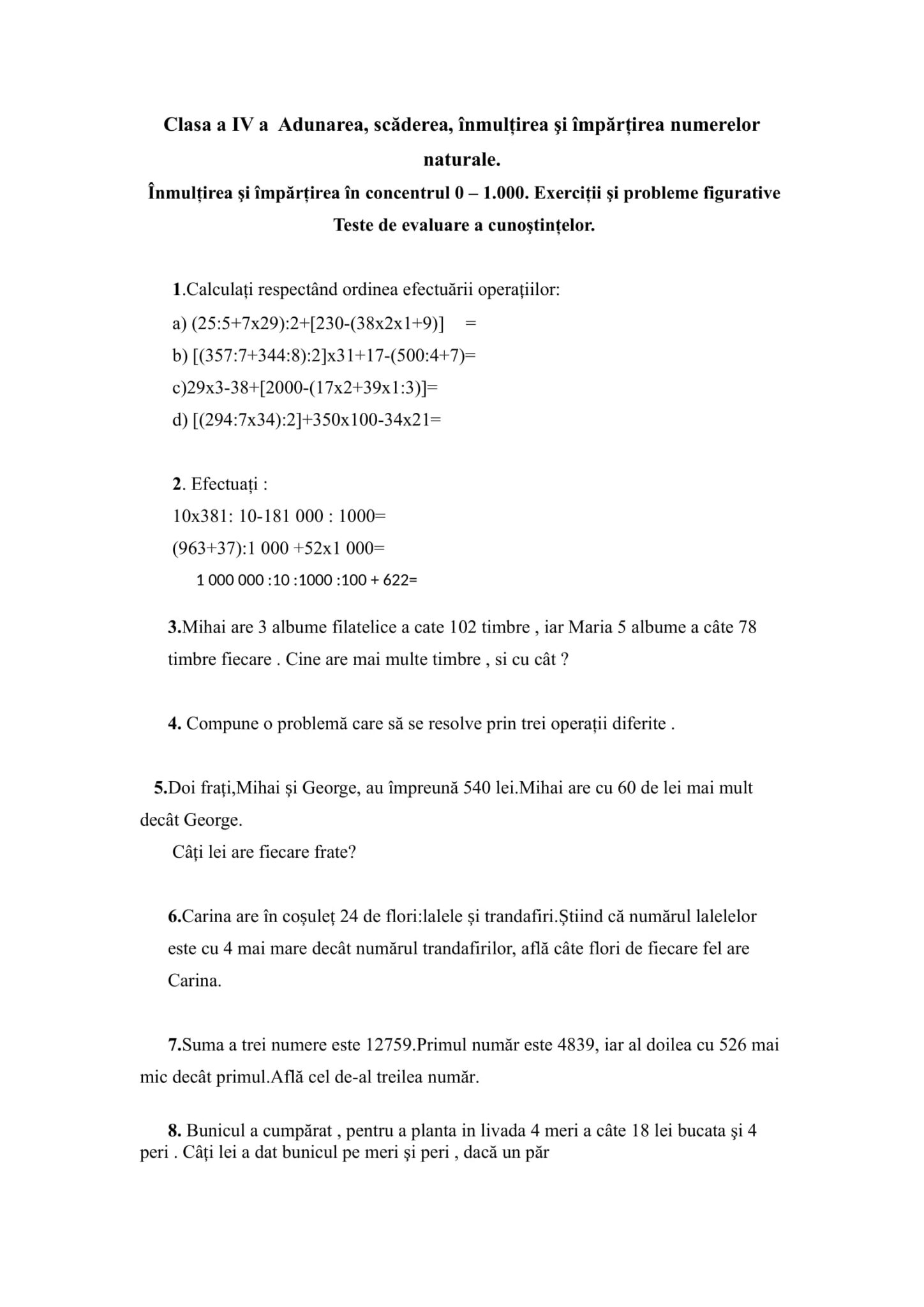 AcademiaABC – Clasa a IV-a Înmulţirea şi împărţirea în concentrul 0 – 1.000