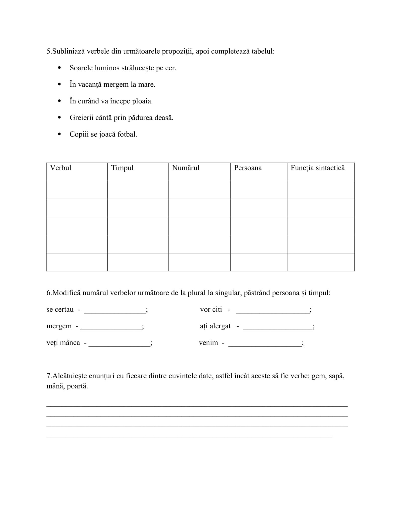 AcademiaABC – Fișă de lucru-Verbul