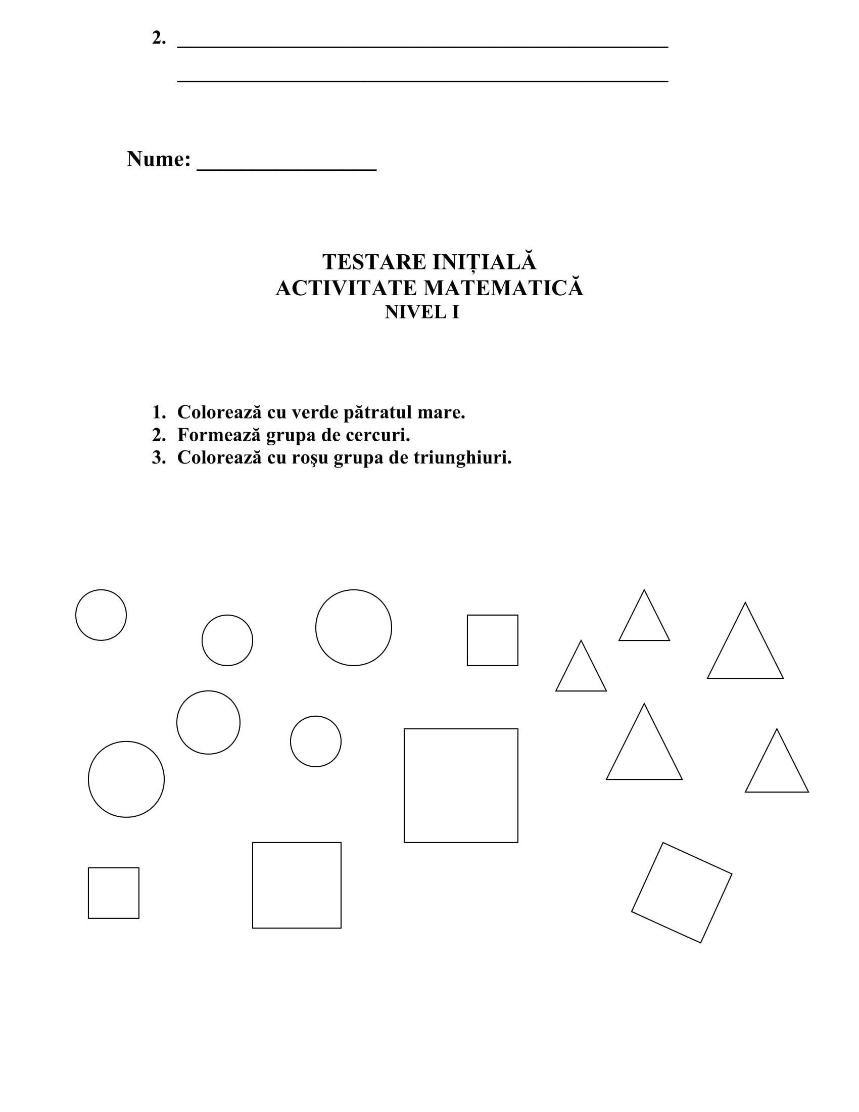 AcademiaABC – Testări inițiale pentru grădiniță, nivelul I