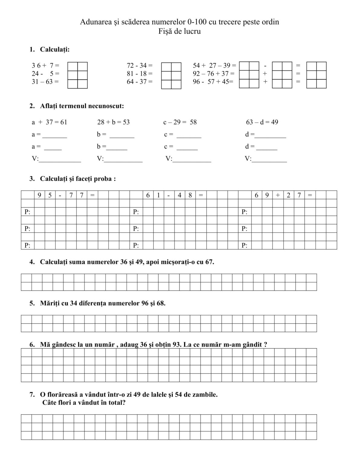 AcademiaABC – Adunarea și scăderea numerelor 0-100 cu trecere peste ordin