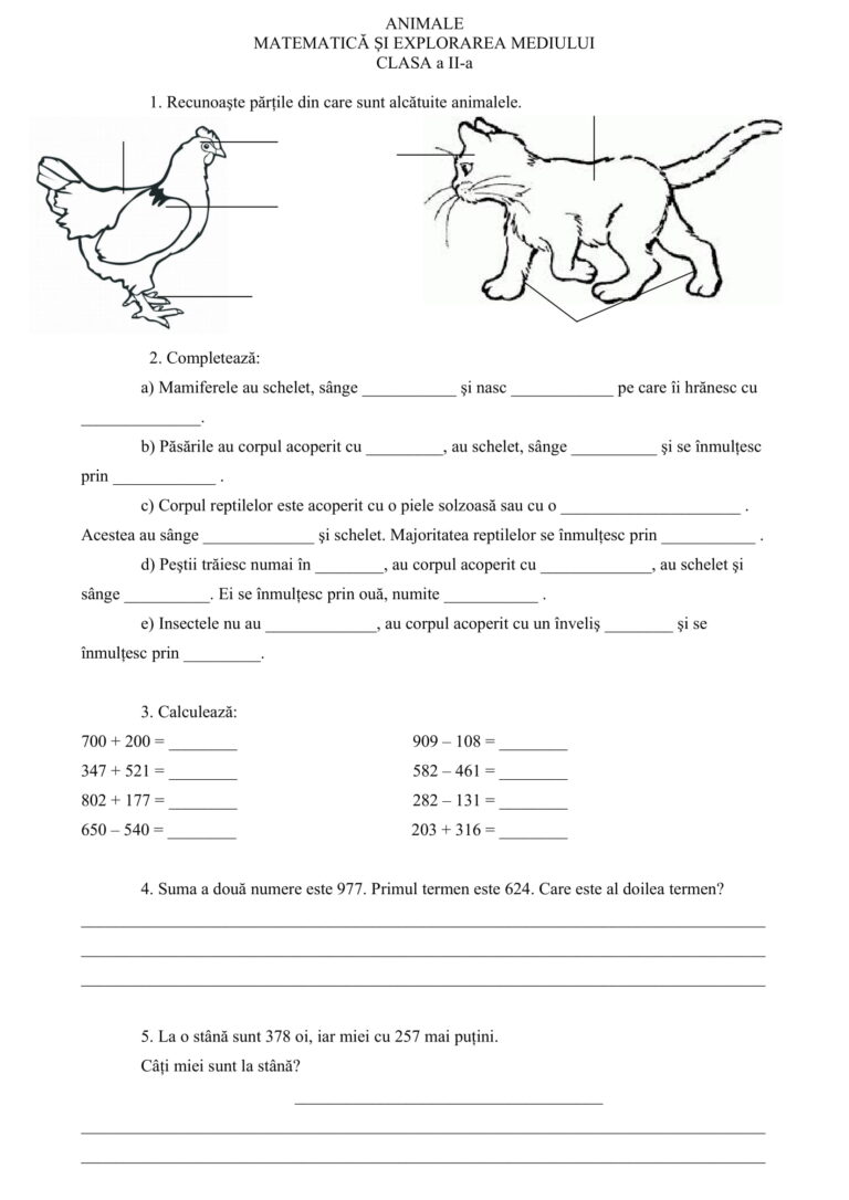 AcademiaABC – Fișă de lucru-Animale