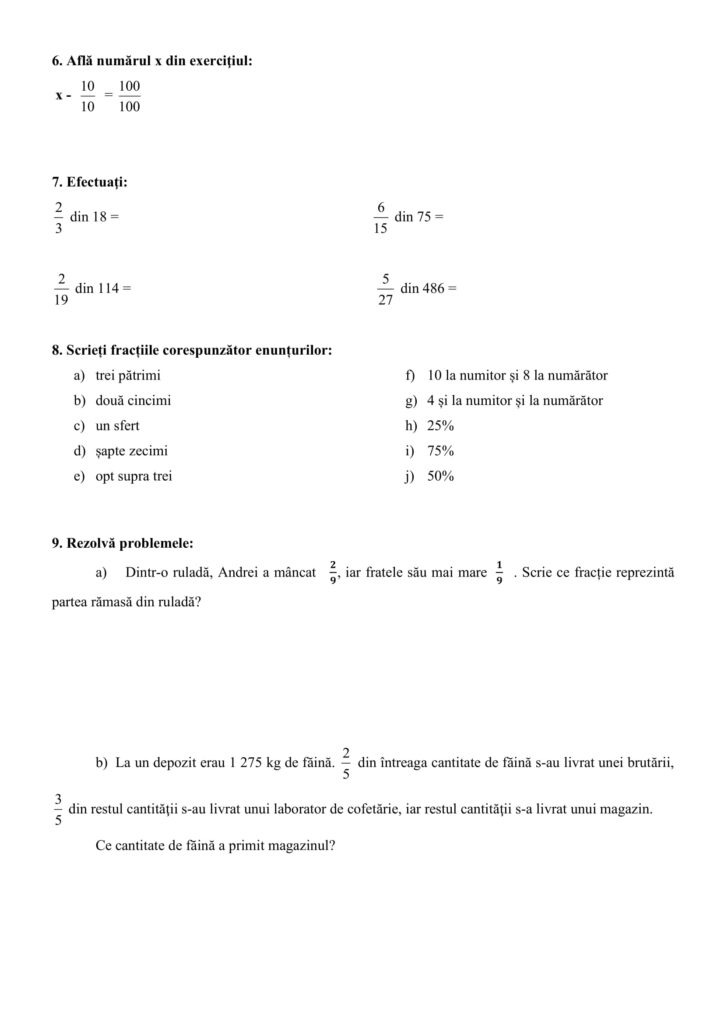 AcademiaABC – Evaluare-Fracții. Clasa a IV-a