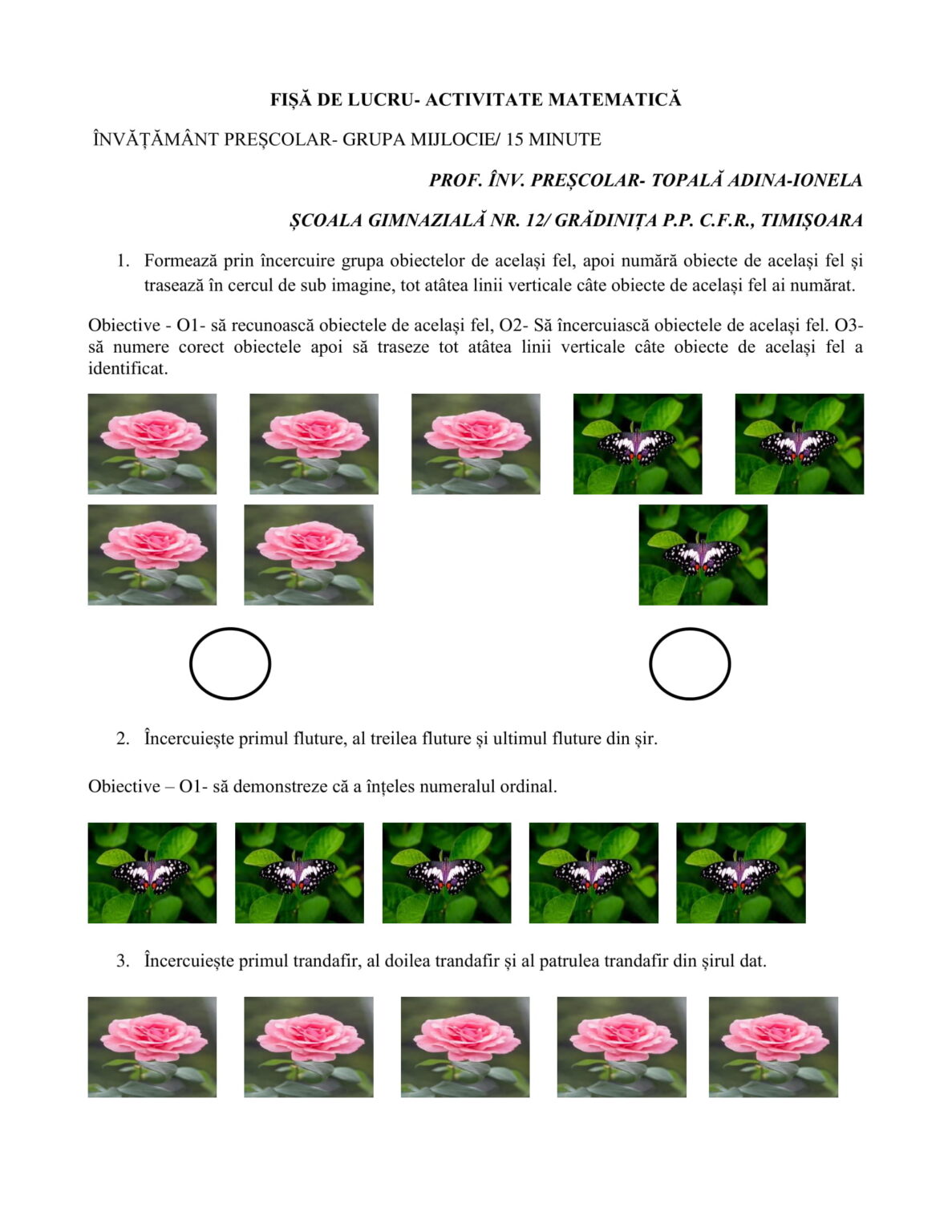 AcademiaABC – Fișă de lucru-Activitate matematică, grupa mijlocie