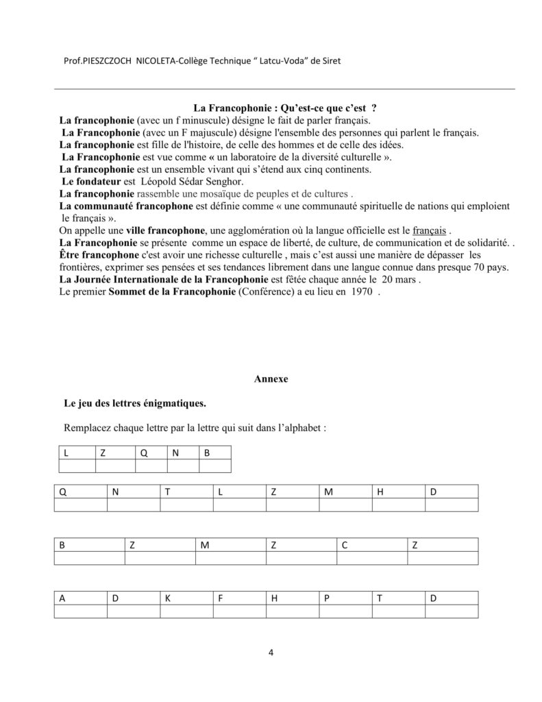 AcademiaABC – Projet d’activité didactique-La Francophonie : Qu’est-ce ...