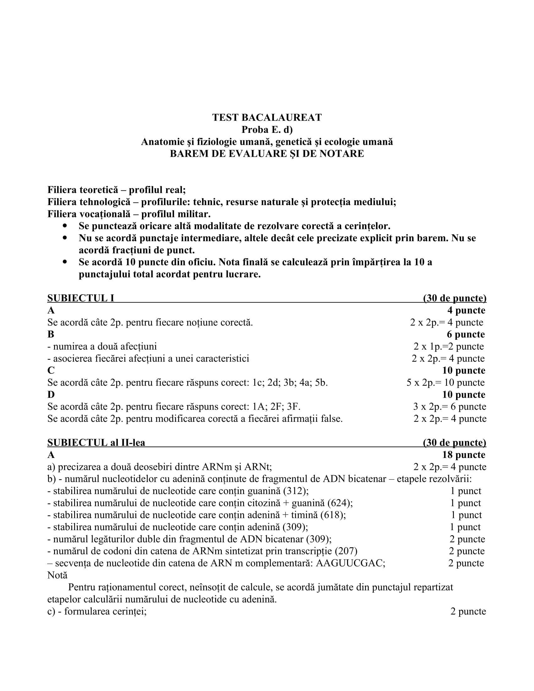 AcademiaABC – Evaluare Bacalaureat-Anatomie şi fiziologie umană ...