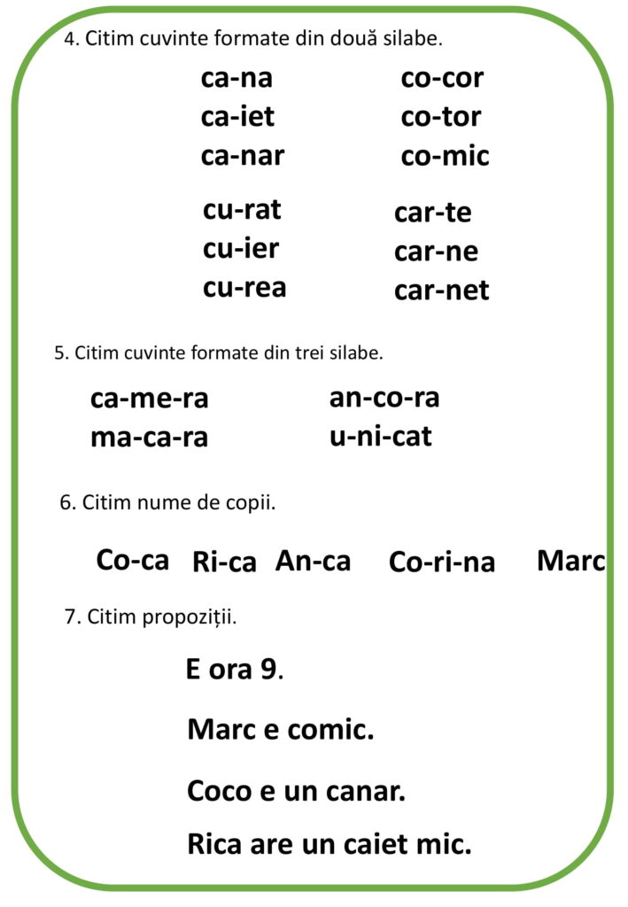 AcademiaABC – ,,Micul cititor”-Literele C, c