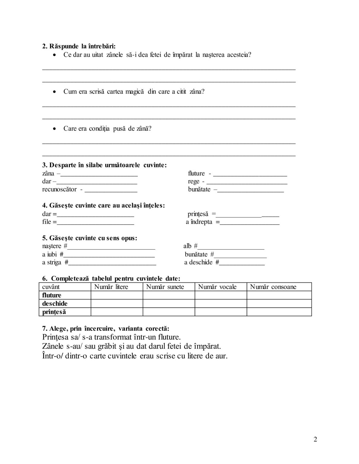 AcademiaABC – Fișă de recapitulare finală CLR Clasa a II-a