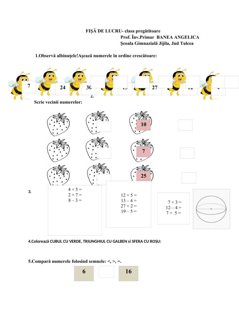 AcademiaABC – Fișă de lucru MEM Clasa pregătitoare