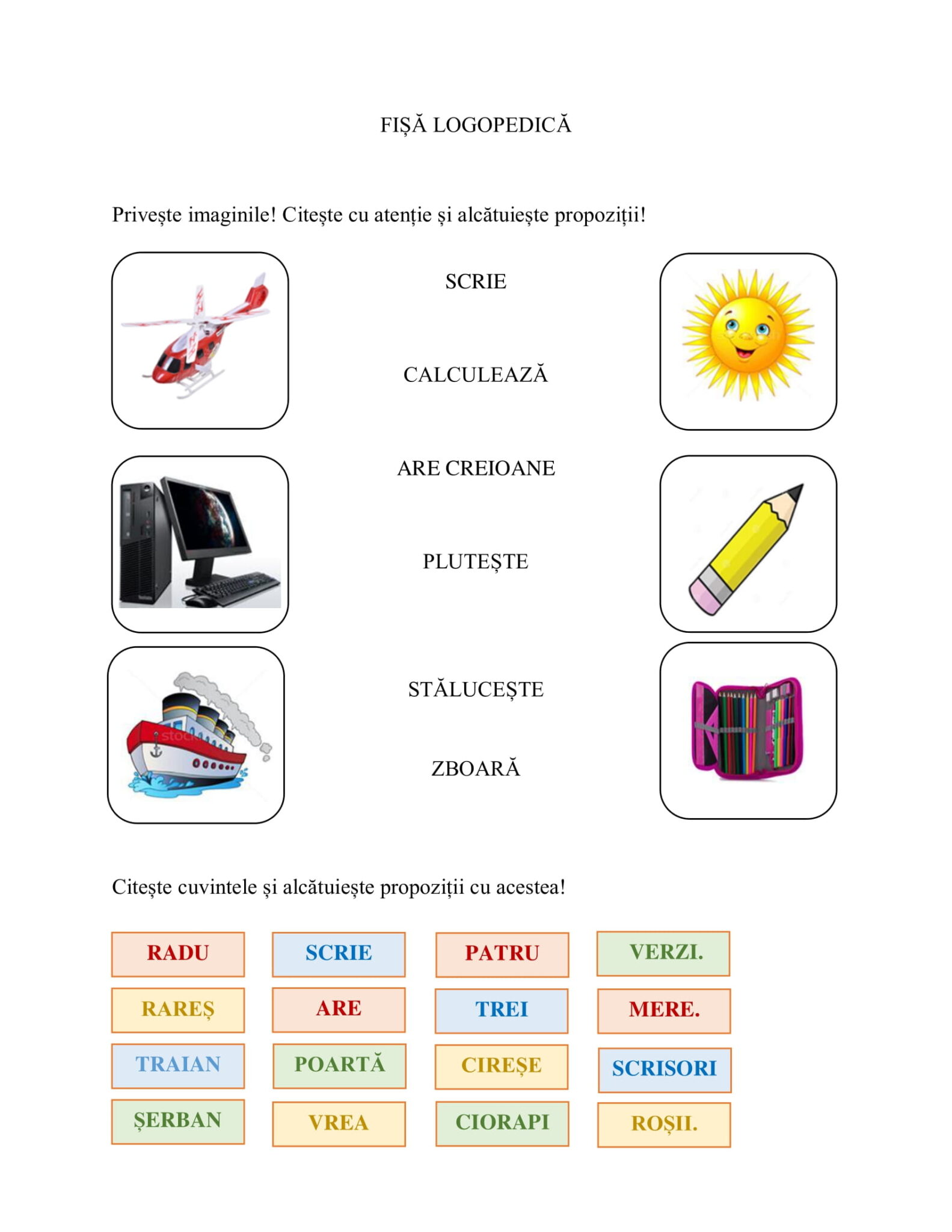 AcademiaABC – Set fișe de lucru de logopedie(partea 1)