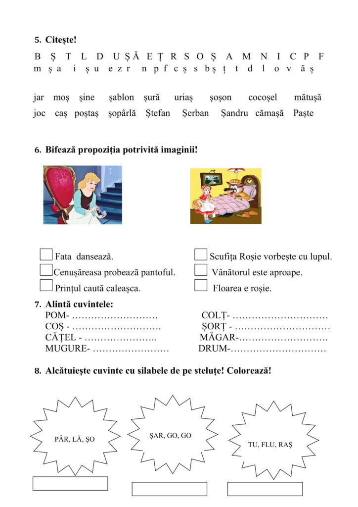 AcademiaABC – Fișă de lucru-Litera ș, Ș