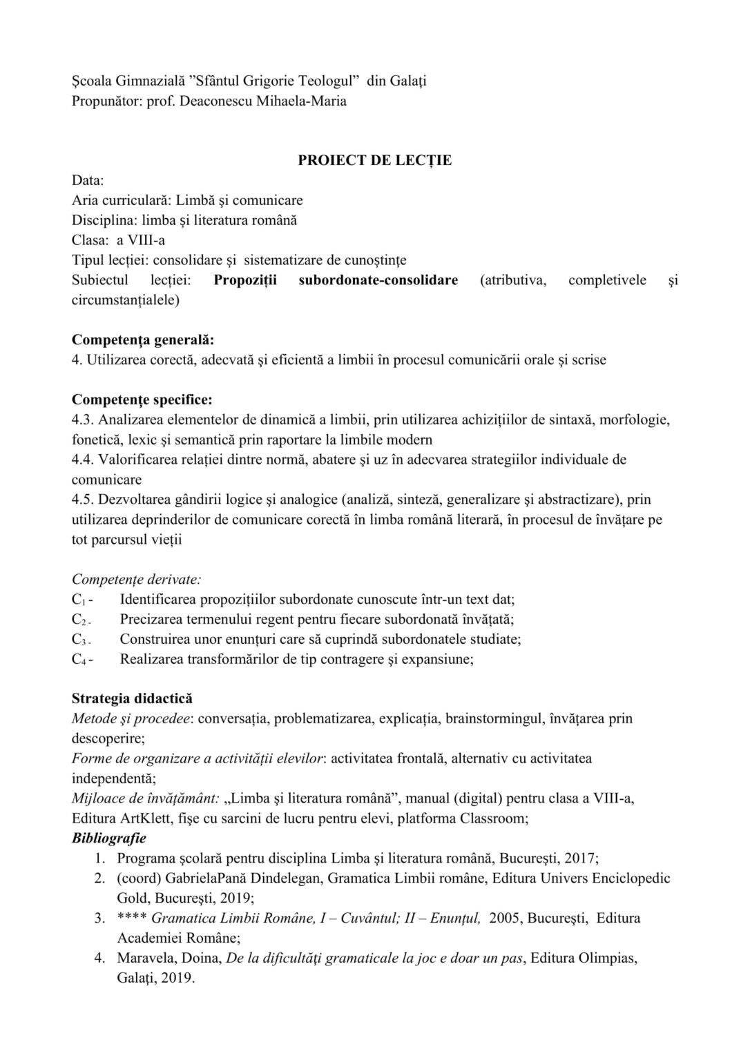 AcademiaABC – Proiect didactic-Propoziţii subordonate