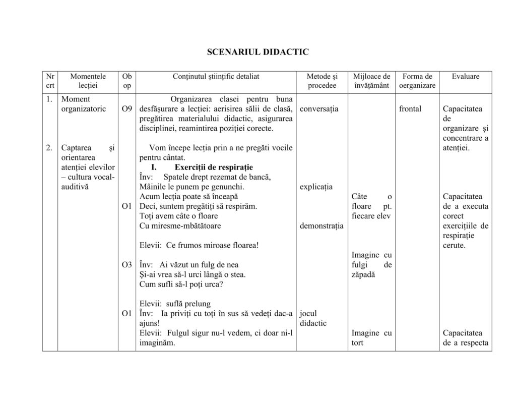 AcademiaABC – Proiect didactic-Deprinderi muzicale de interpretare