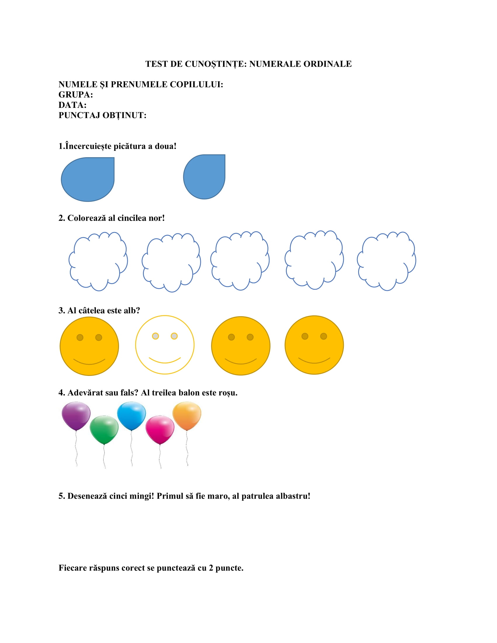 AcademiaABC – Test de cunoștințe-Numerale ordinale