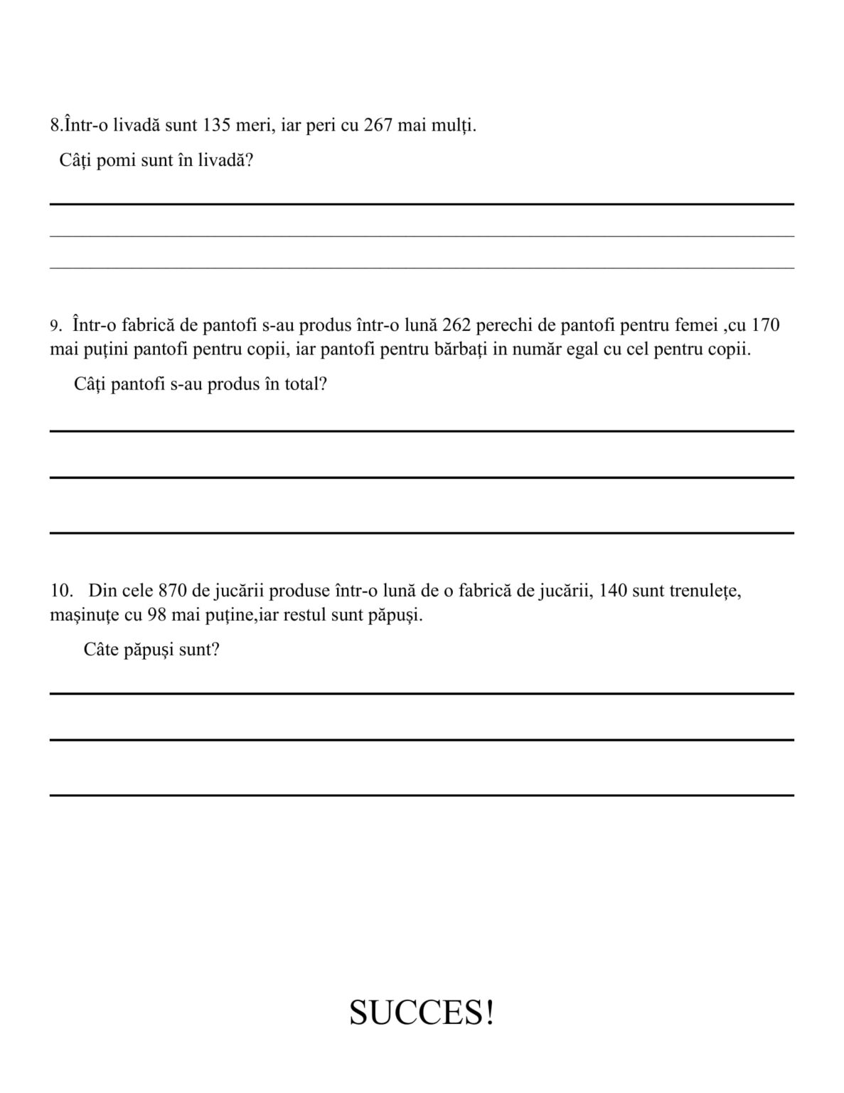 AcademiaABC – Fișă de lucru-Adunarea și scăderea numerelor naturale 0-1000