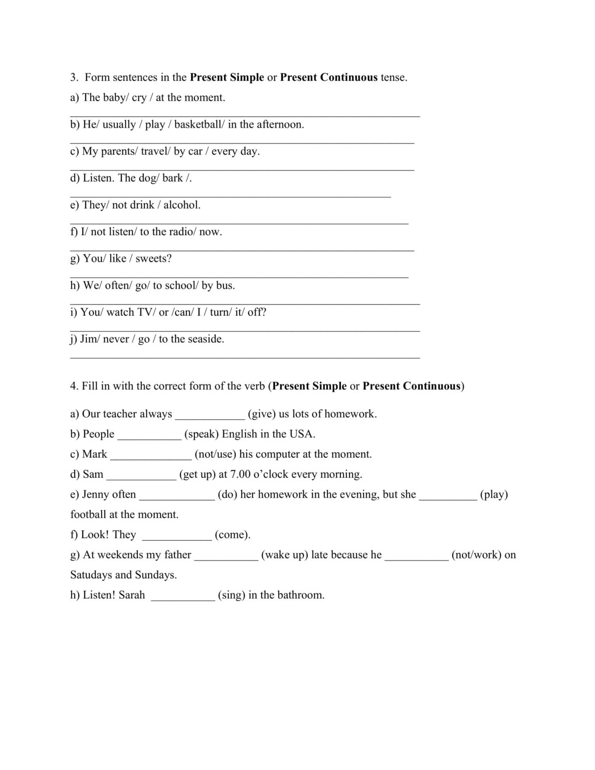 AcademiaABC – Worksheet-Present Simple and Present Continuous Tense