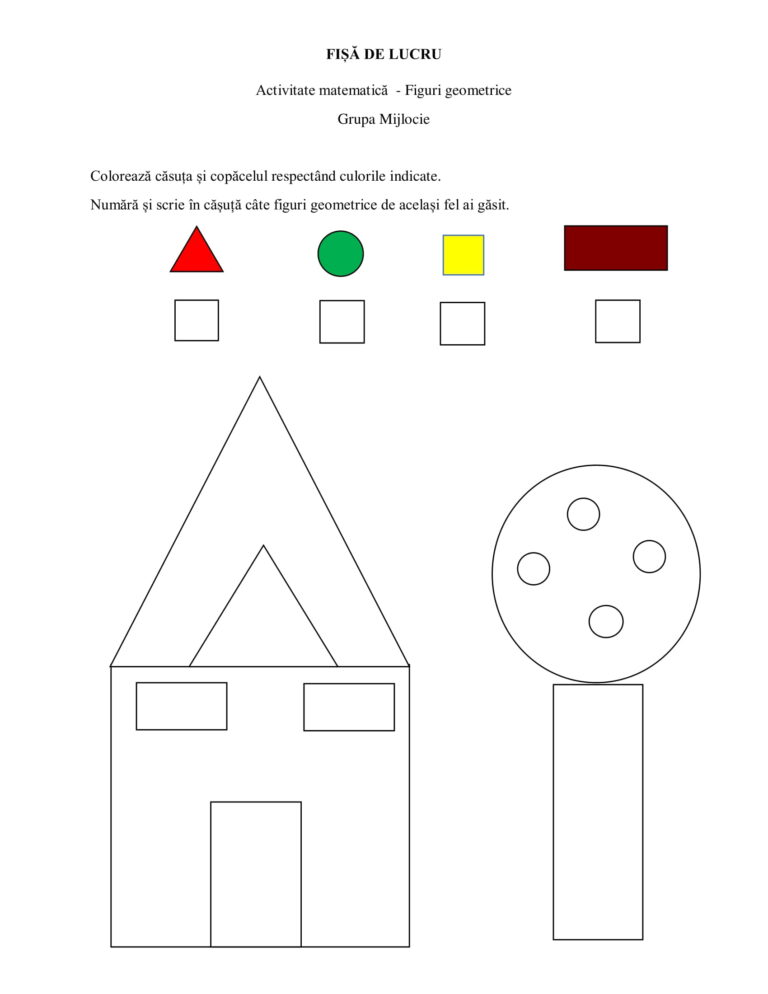 AcademiaABC – Fișă de lucru Grupa mijlocie-Figuri geometrice