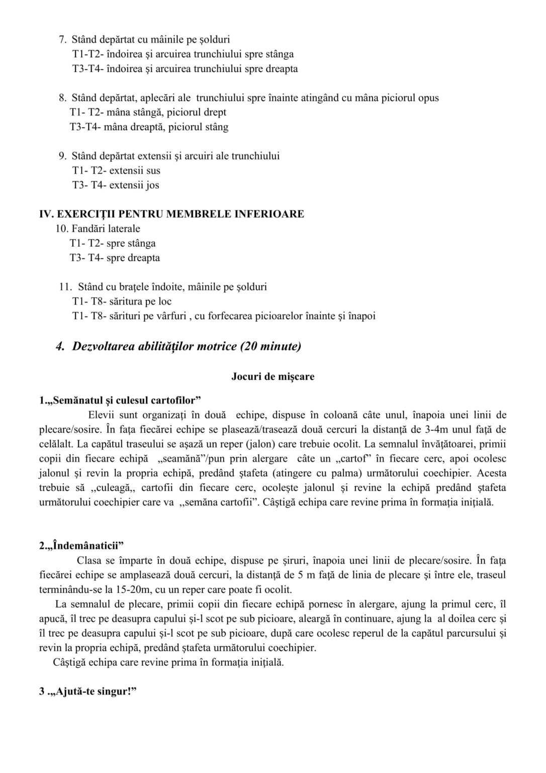 AcademiaABC – Proiect didactic Clasa a III-a Joc și mișcare-Jocuri de ...