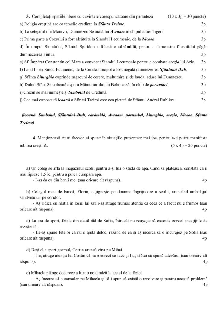 AcademiaABC – Evaluare Religie Clasa a VIII-a „Dumnezeu Se face cunoscut omului”