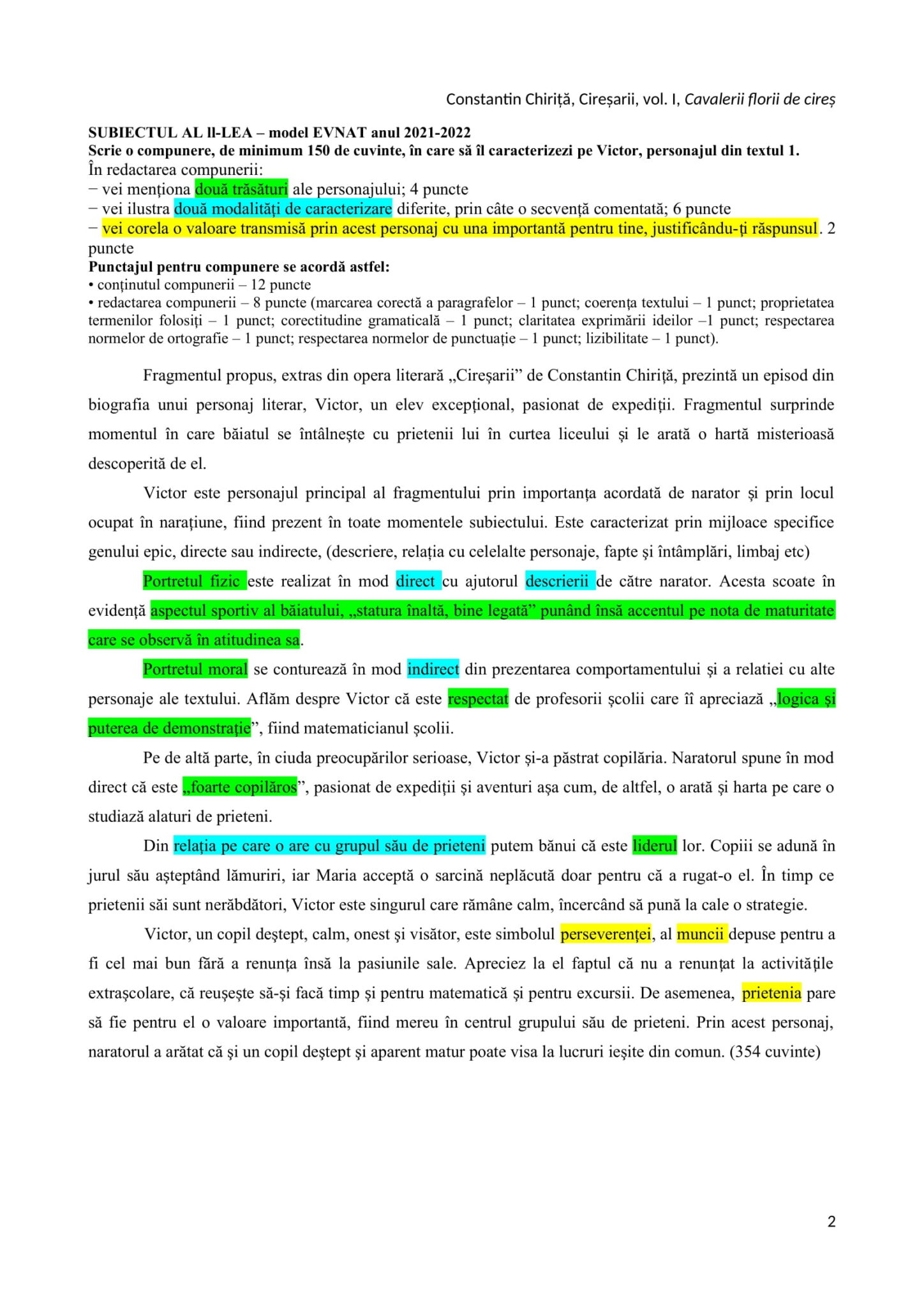 AcademiaABC – EN Limba și literatura română Clasa a VIII-a Model de ...