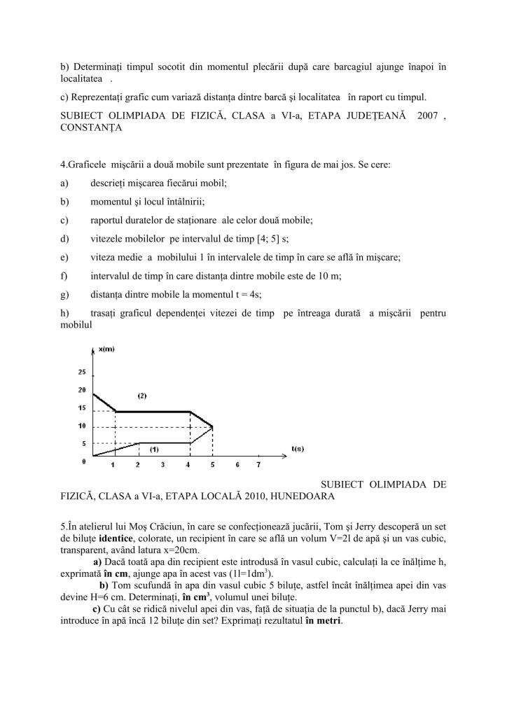 AcademiaABC – Fișă de lucru-Olimpiada de Fizică Clasa a VI-a