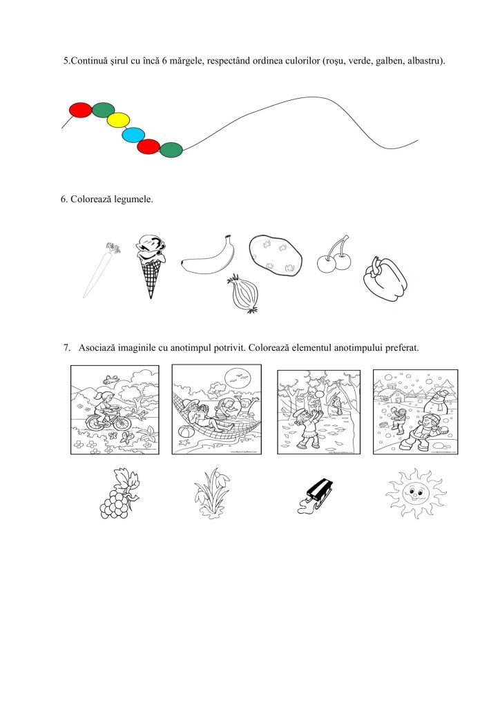 AcademiaABC – Fișă de lucru-Clasa pregătitoare Matematică și explorarea mediului