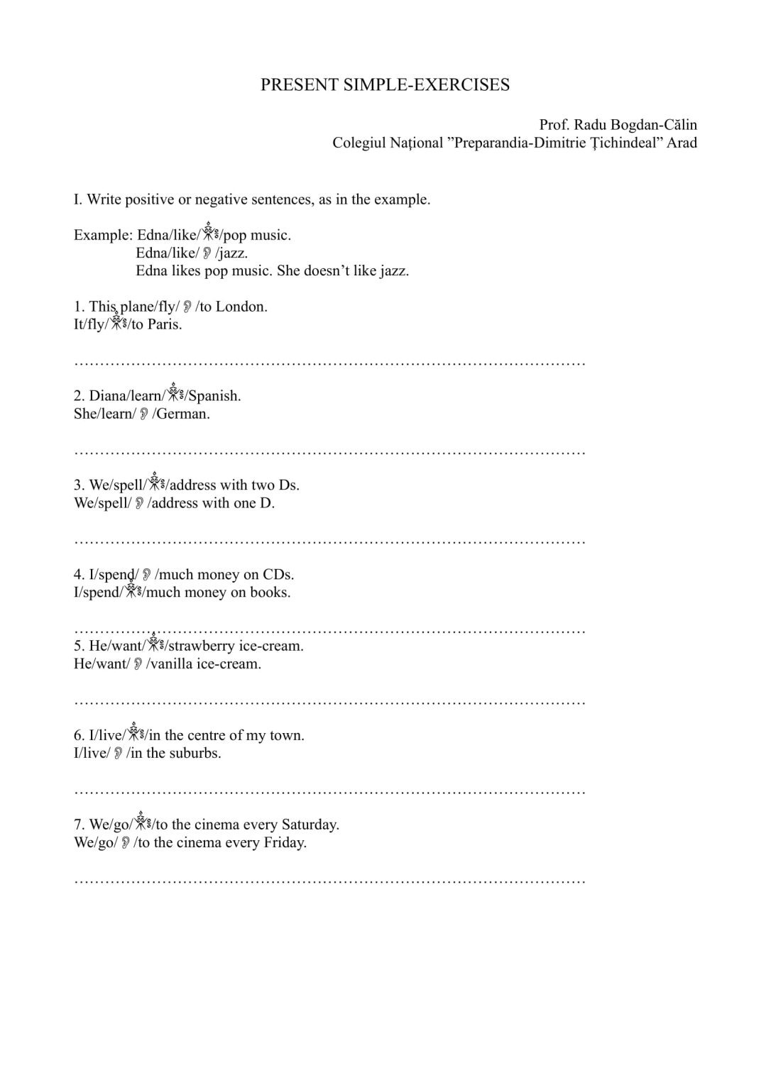 AcademiaABC – Present Simple-Exercises( Clasa a IV-a)