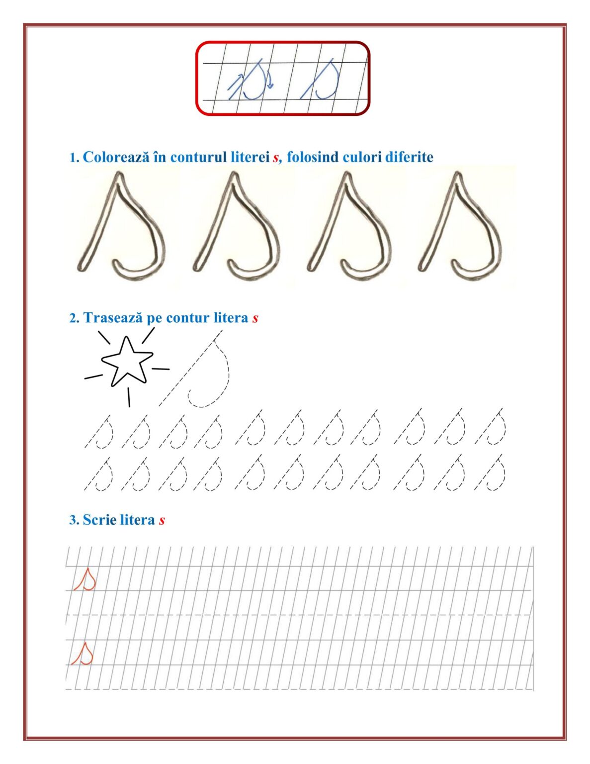 AcademiaABC – Fișă de lucru-Litera ,,s”