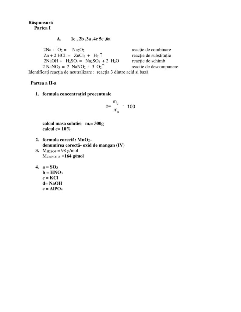 AcademiaABC – Fișă de lucru Chimie Clasa a IX-a(Recuperare/Ameliorare)