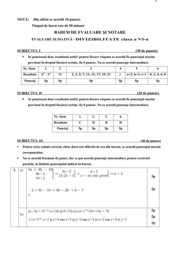AcademiaABC – Evaluare Matematică-Divizibilitate Clasa a VI-a