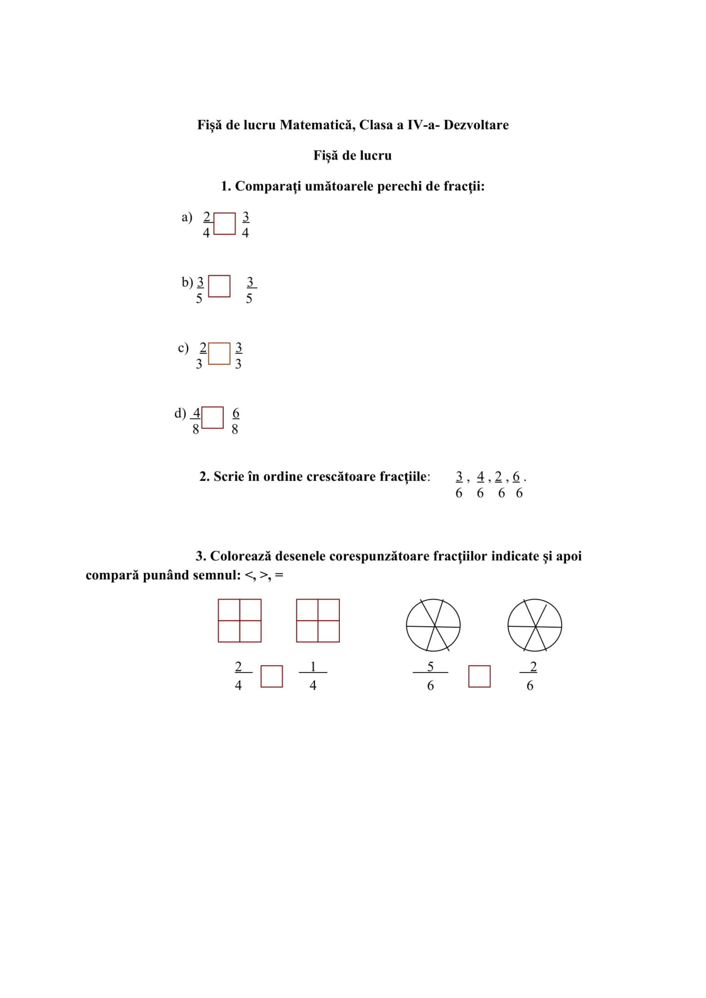 AcademiaABC – Fișă de lucru Matematică Clasa a IV-a (Dezvoltare)
