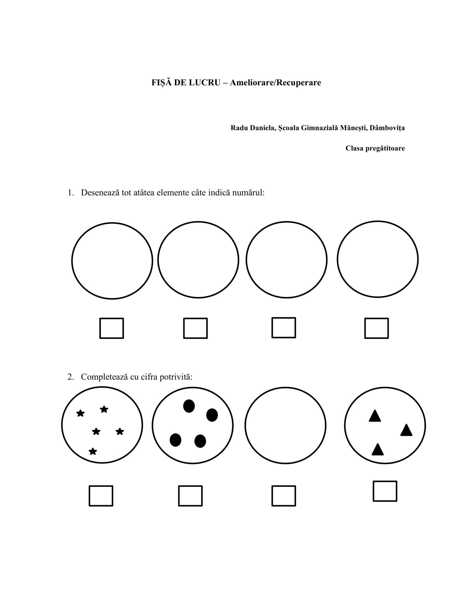 AcademiaABC – Fișă de lucru-MEM Clasa pregătitoare(Ameliorare/Recuperare)