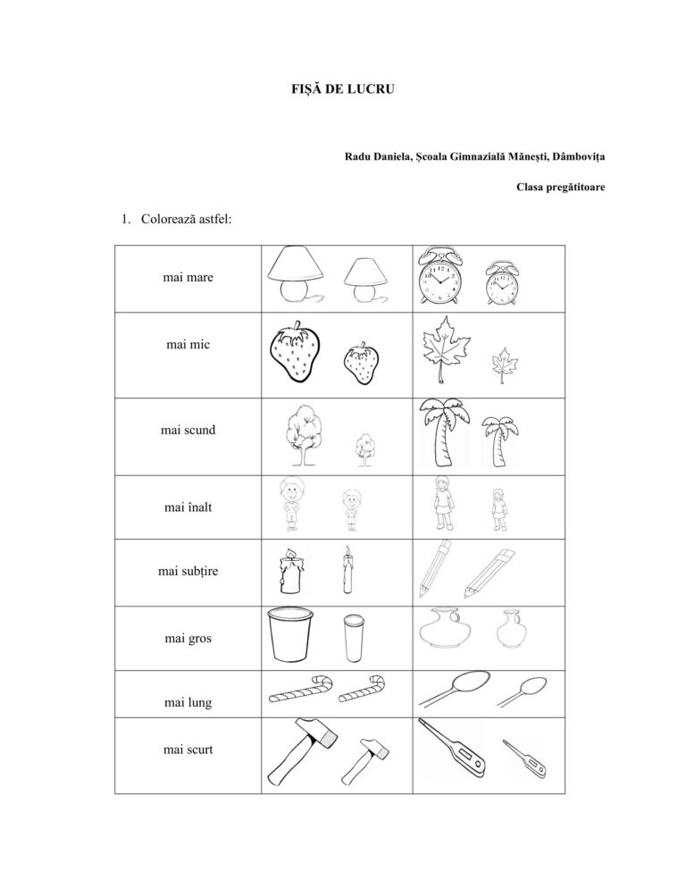 AcademiaABC – Fișă de lucru-MEM Clasa pregătitoare