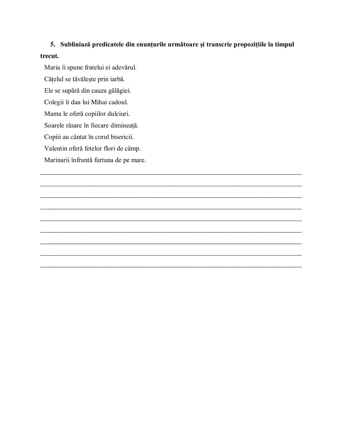 AcademiaABC – Fișă de lucru Clasa a IV-a Predicatul