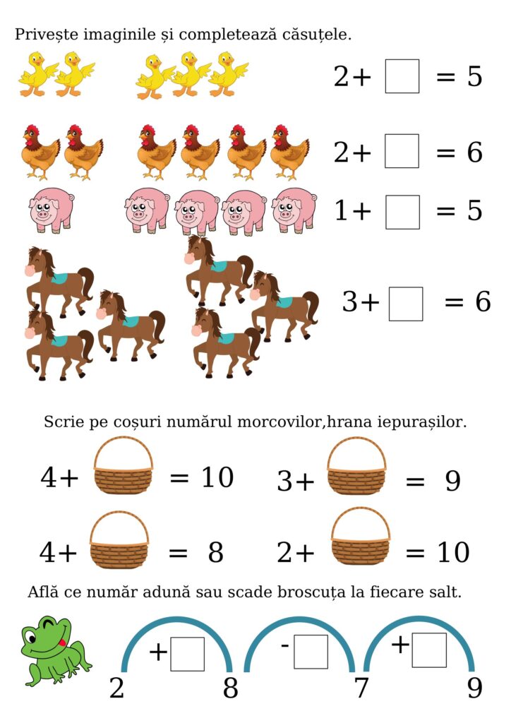 AcademiaABC – Fișă de lucru-Aflarea numărului necunoscut