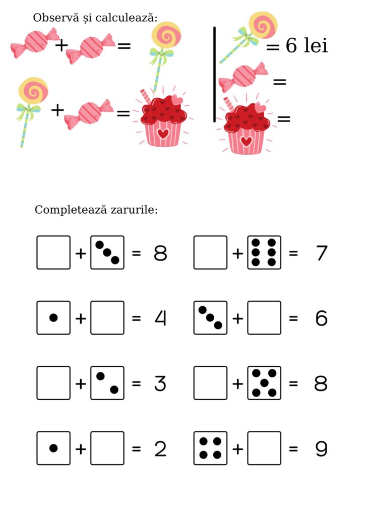 AcademiaABC – Fișă de lucru-Aflarea numărului necunoscut
