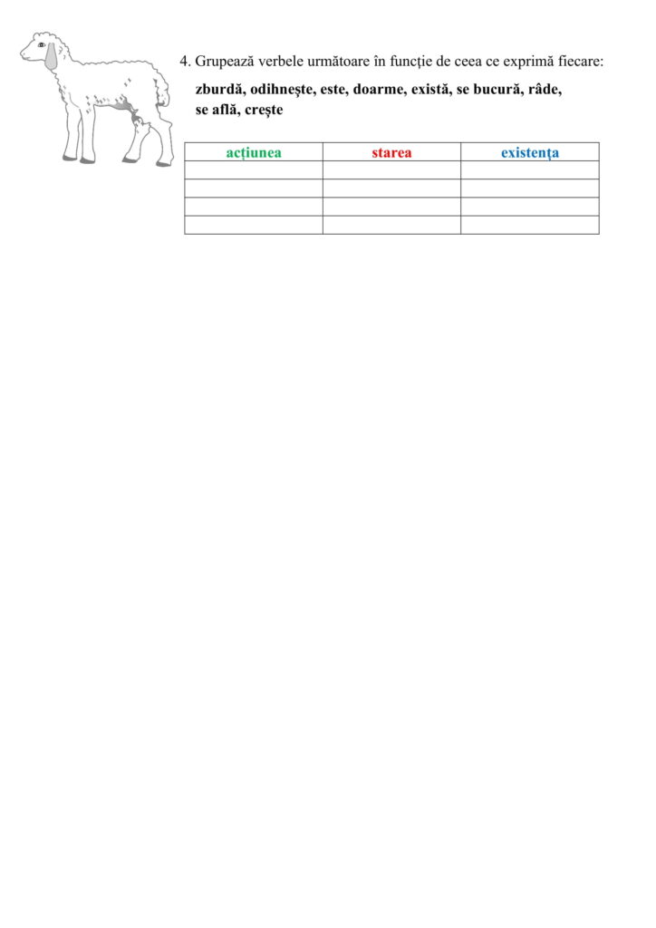 AcademiaABC – Fișă de lucru Clasa a III-a Verbul (Ameliorare/Recuperare)