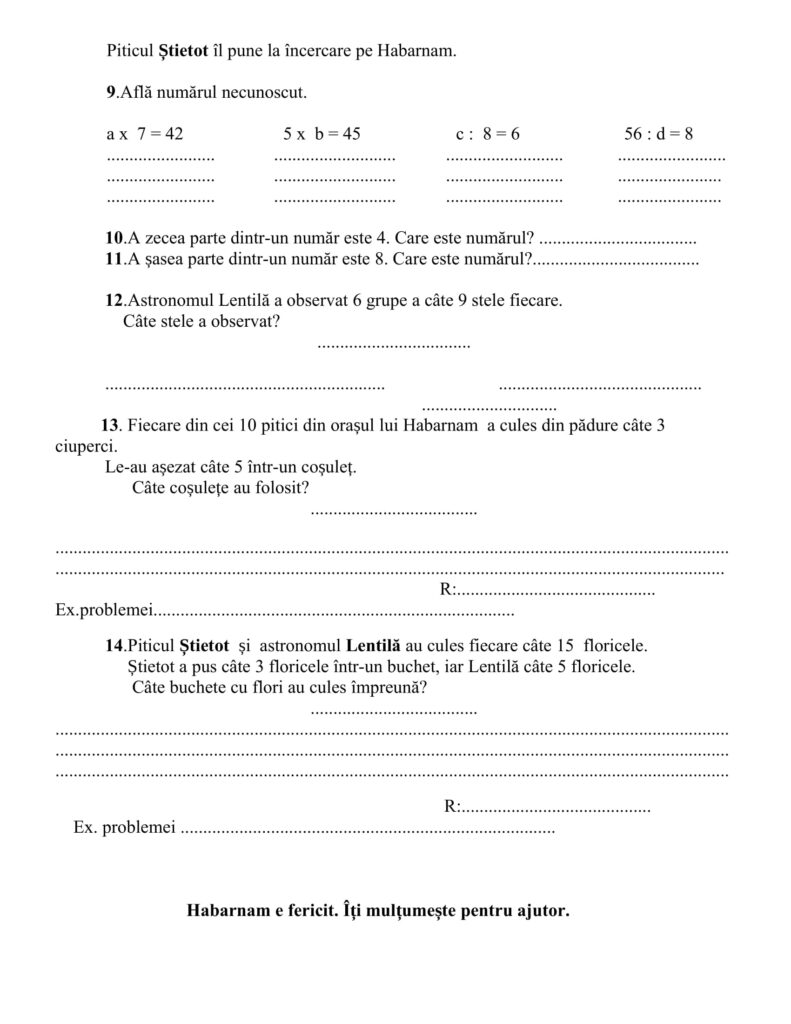 AcademiaABC – Fișă de lucru Clasa a II-a Înmulțirea și împărțirea numerelor în concentrul 0-100 ...