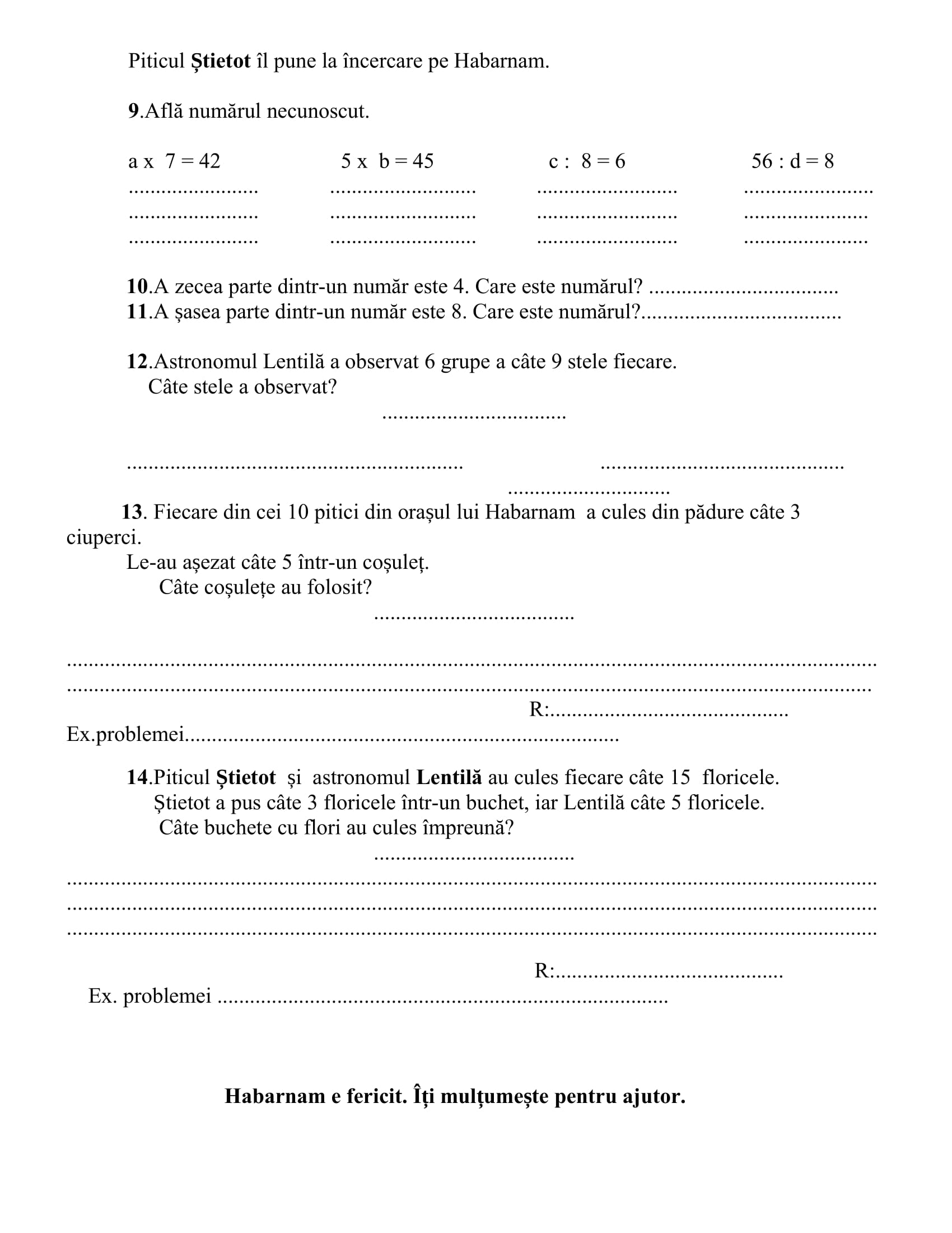 AcademiaABC – Fișă de lucru Clasa a II-a Înmulțirea și împărțirea numerelor în concentrul 0-100 ...