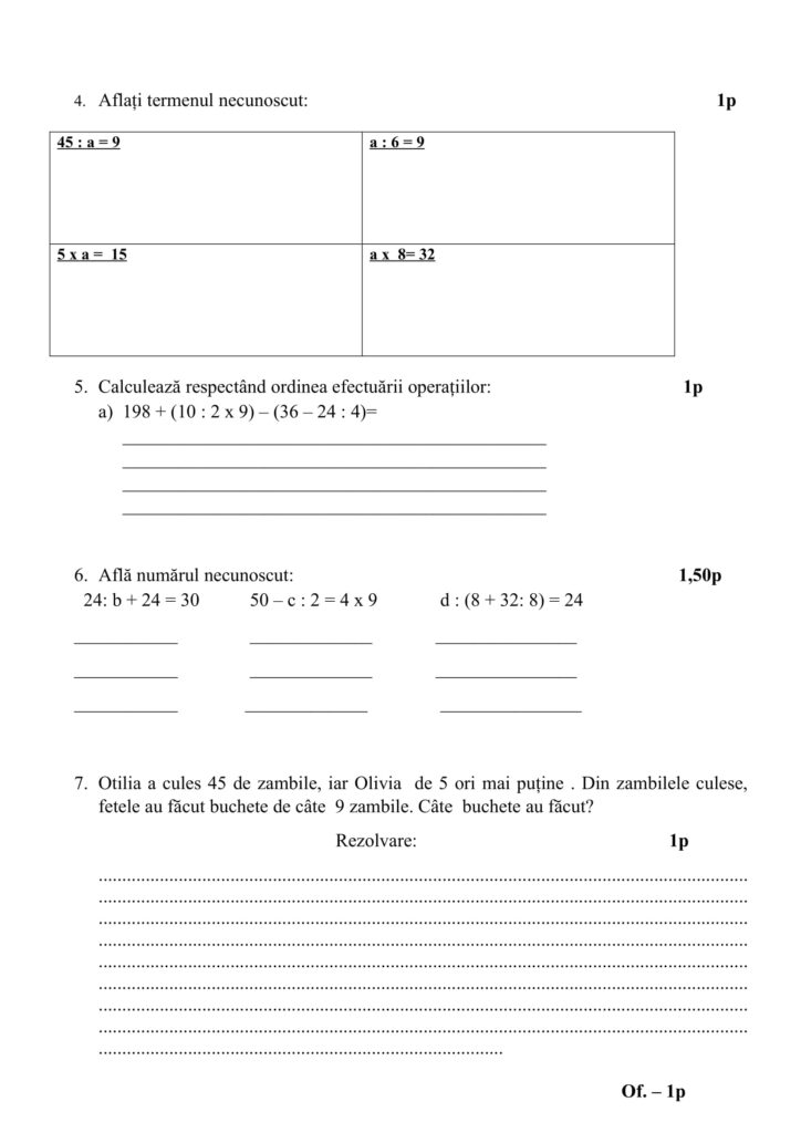 AcademiaABC – Evaluare Matematică Clasa a III-a Împărțirea numerelor 0-100