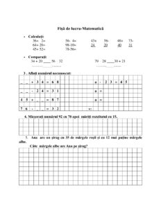 AcademiaABC – Fișă de lucru Clasa I Matematică și explorarea mediului