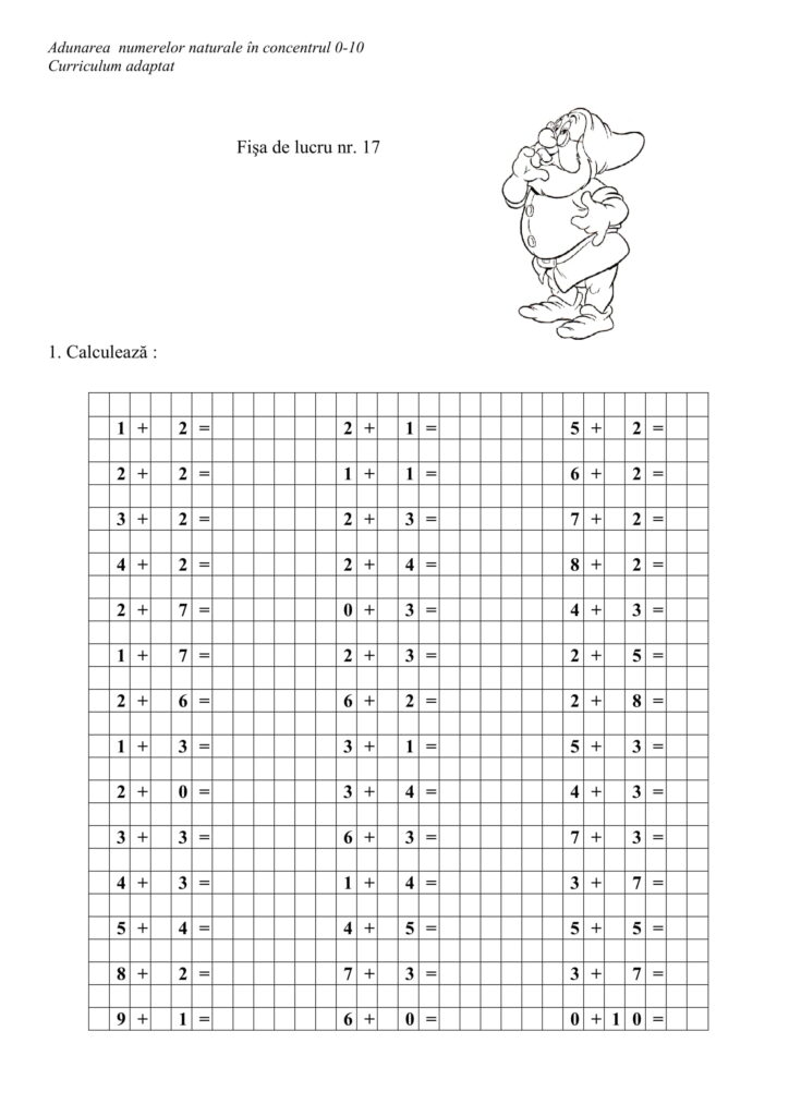 AcademiaABC – Fișe de lucru Matematică Clasa I Curriculum adaptat